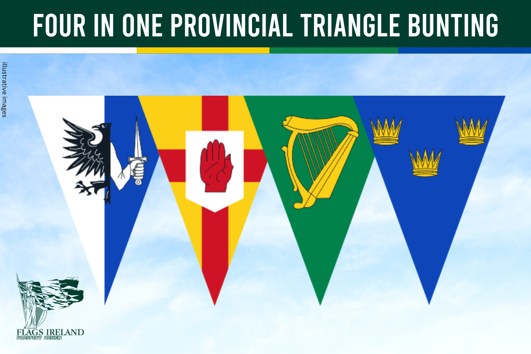 Four In One Provincial Triangle Bunting – Flags Ireland Prospect Design