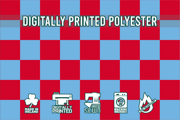 Azure Blue & Red Chequered Flag – Flags Ireland Prospect Design
