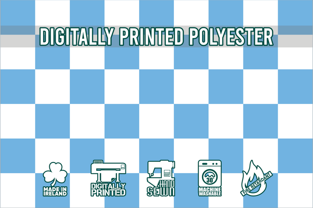 Azure Blue & White Chequered Flag – Flags Ireland Prospect Design