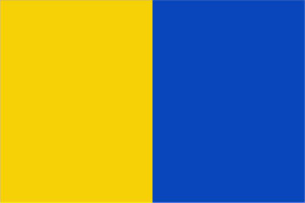 Golden Yellow & Blue Coloured Flag – Flags Ireland Prospect Design