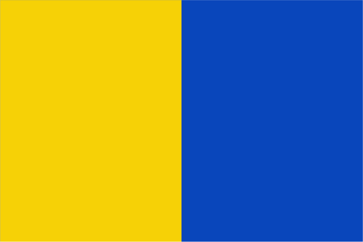 Golden Yellow & Blue Coloured Flag – Flags Ireland Prospect Design