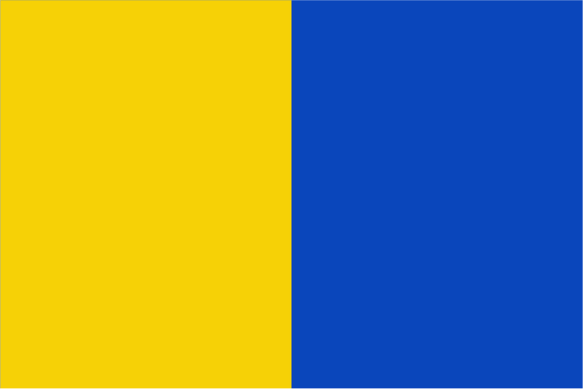 Golden Yellow & Blue Coloured Flag – Flags Ireland Prospect Design