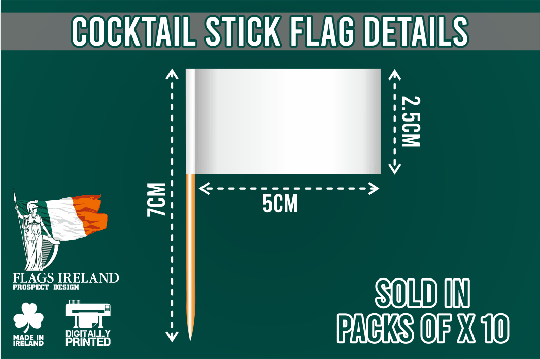 Ireland Cocktail Stick Flag (Pack of x 10) – Flags Ireland Prospect Design