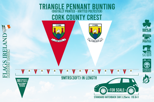 Cork County Crest Bunting – Flags Ireland Prospect Design