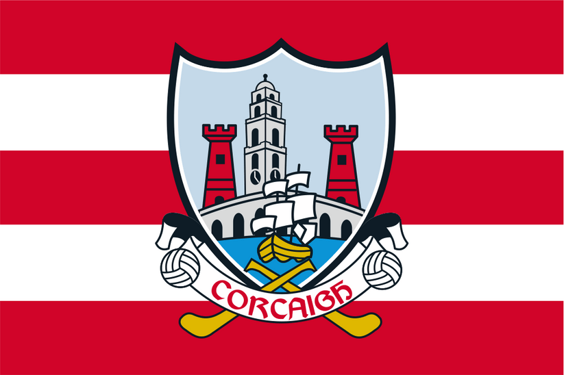 Cork GAA Crest Red & White Striped Flag – Flags Ireland Prospect Design