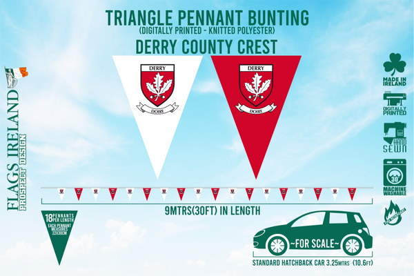 Derry County Crest Bunting – Flags Ireland Prospect Design