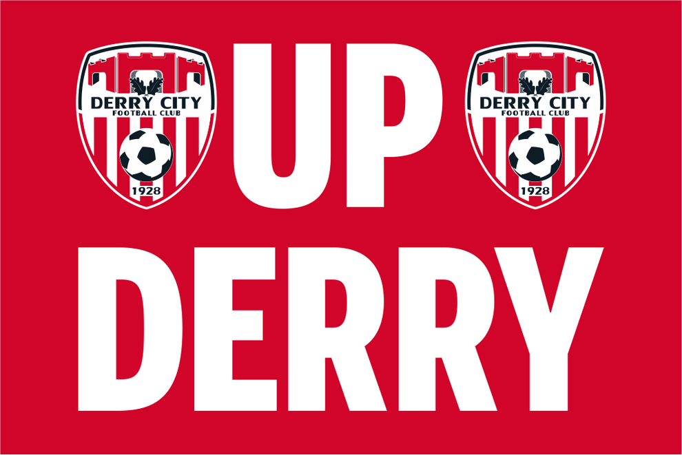 Derry City FC ''The Candy Stripes'' Flag - Premium Knitted Polyester ...