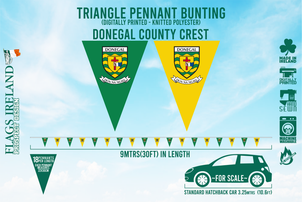 Donegal County Crest Bunting – Flags Ireland Prospect Design