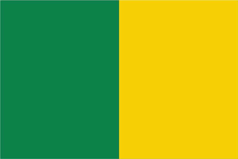 Green & Golden Yellow Coloured Flag – Flags Ireland Prospect Design