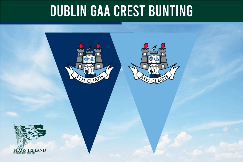 Dublin GAA Crest Bunting – Flags Ireland Prospect Design