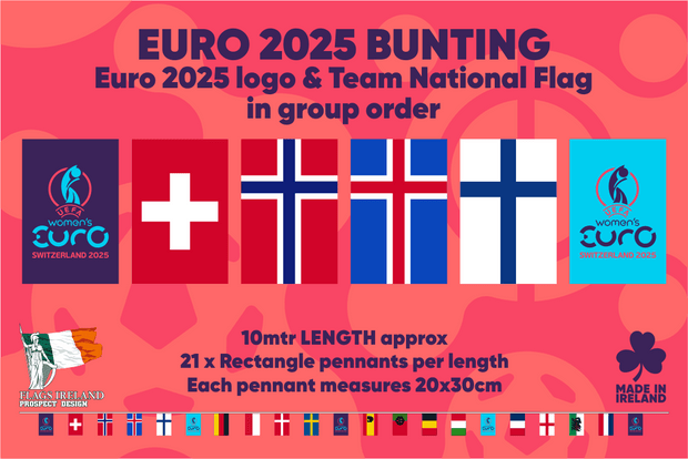 Women's Euro 2025 Football Flags & Bunting – Flags Ireland Prospect Design