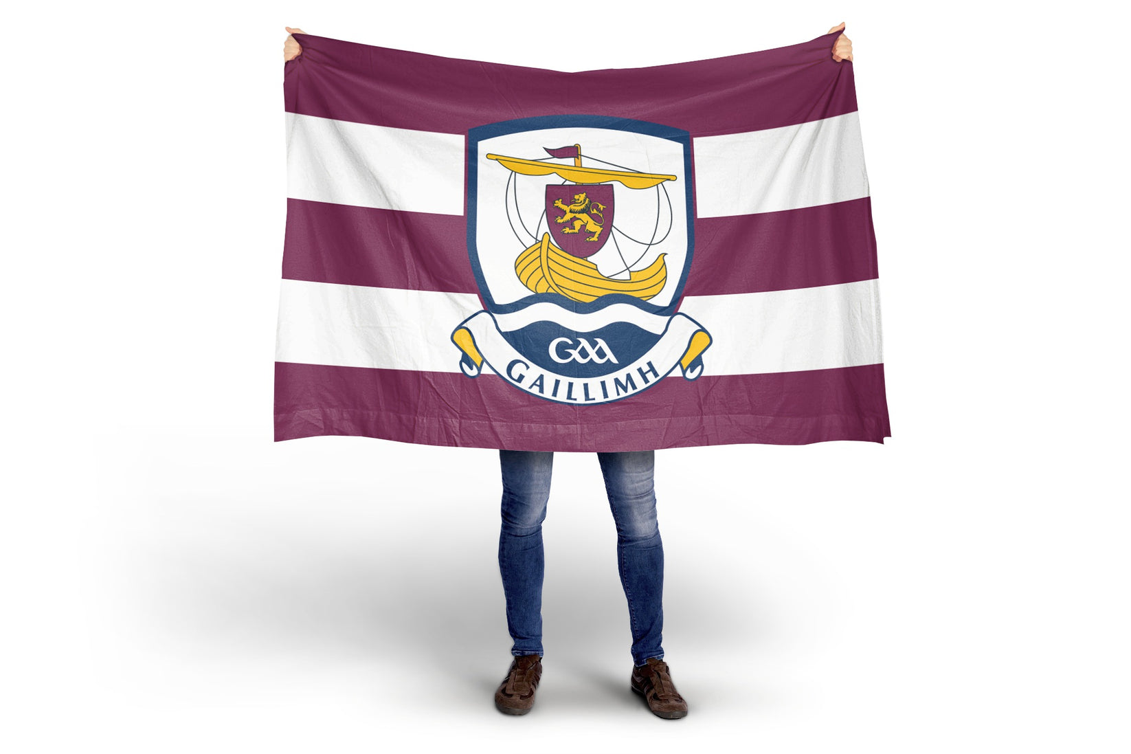 Galway GAA Maroon & White Striped Flag – Flags Ireland Prospect Design