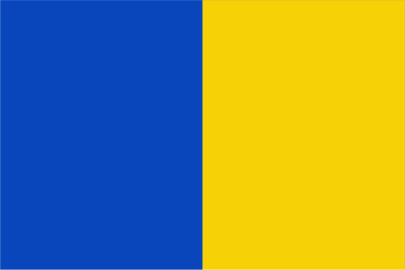 Blue & Golden Yellow Coloured Flag – Flags Ireland Prospect Design