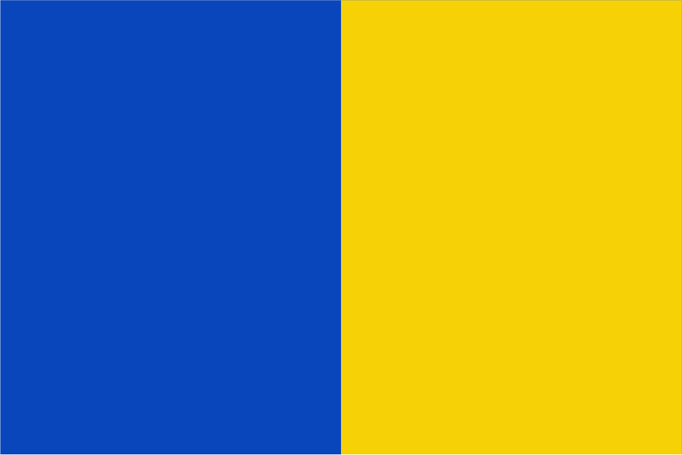 Blue & Golden Yellow Coloured Flag – Flags Ireland Prospect Design