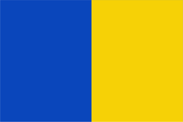 Blue & Golden Yellow Handwaver Flag – Flags Ireland Prospect Design