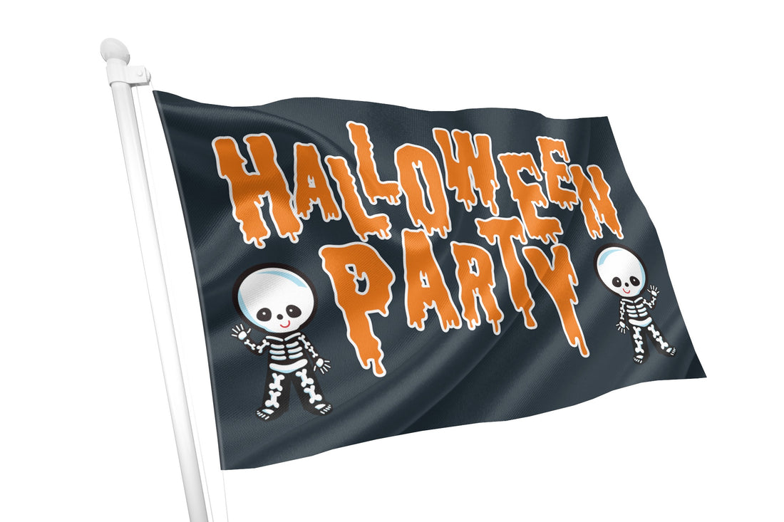 Halloween Party Skeleton Flag - Durable Polyester, Customisable Sizes ...