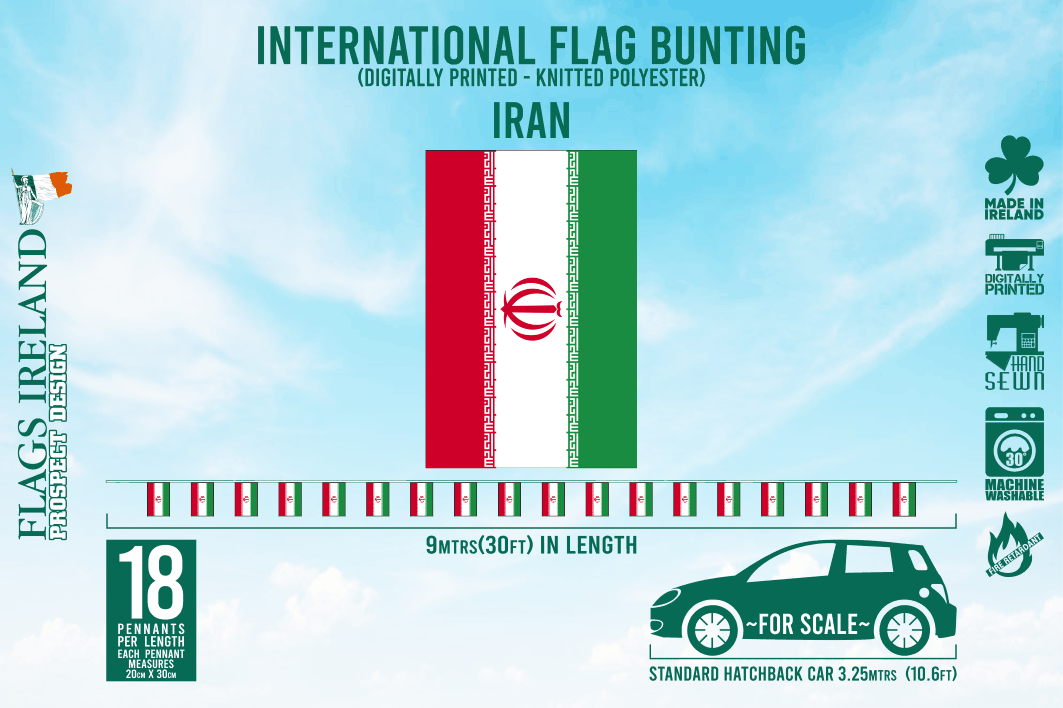 Iran Flag Bunting – Flags Ireland Prospect Design