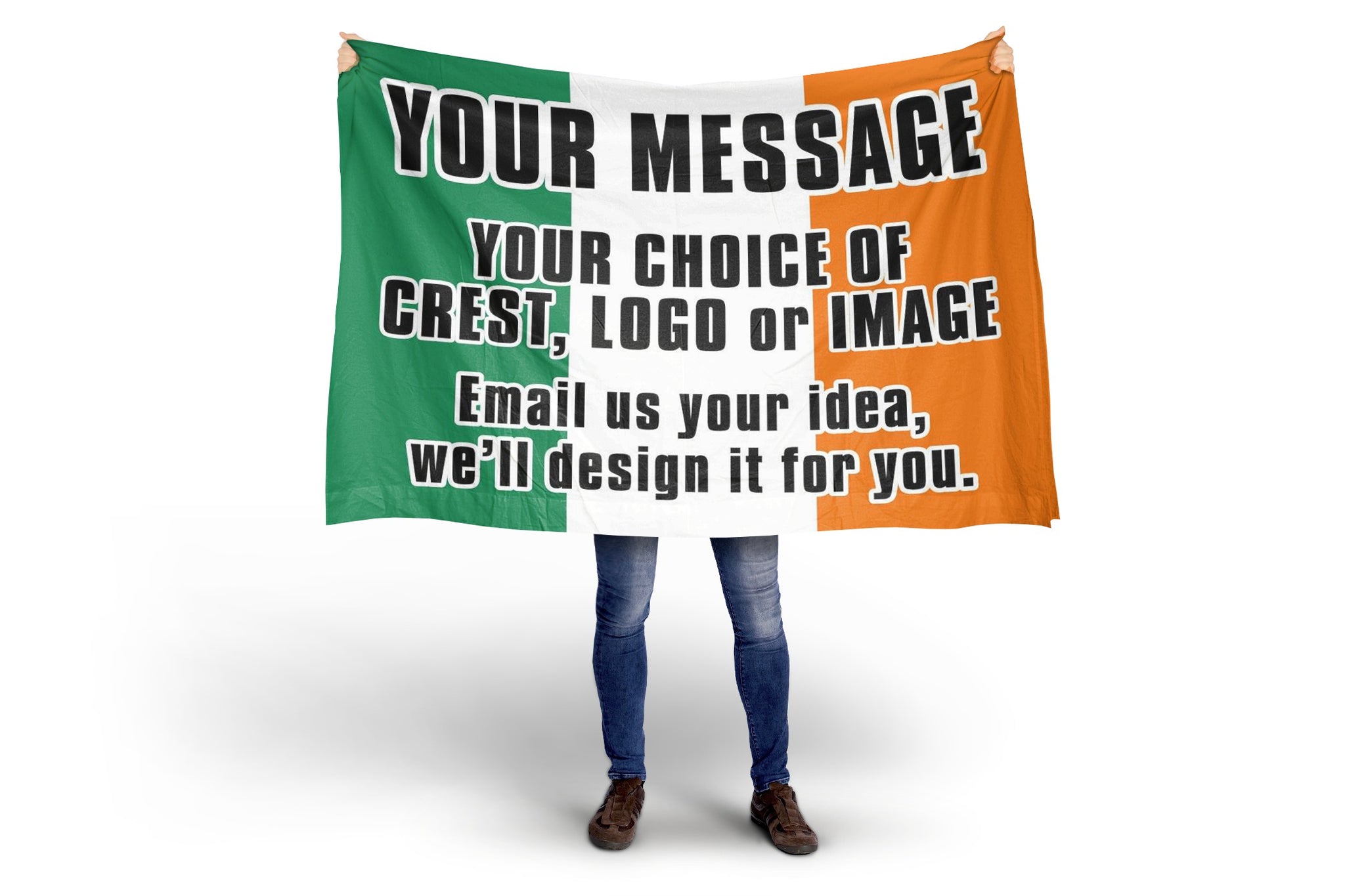 Custom Digitally Printed Ireland Flags - High-Quality Knitted Polyester ...