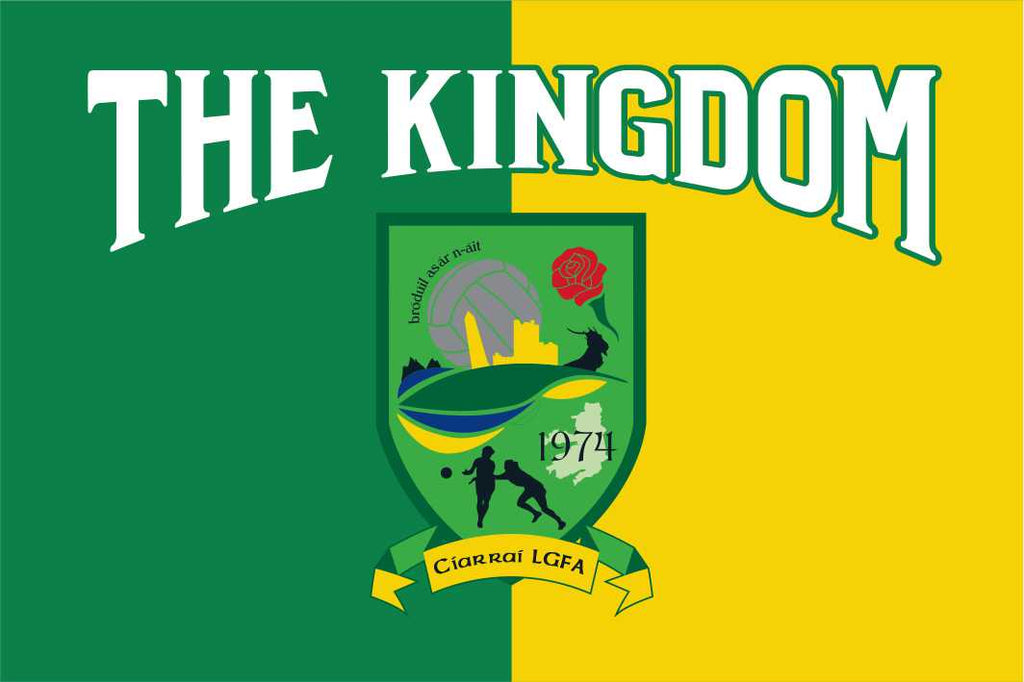 Kerry LGFA Crest 'The Kingdom' Flag – Flags Ireland Prospect Design