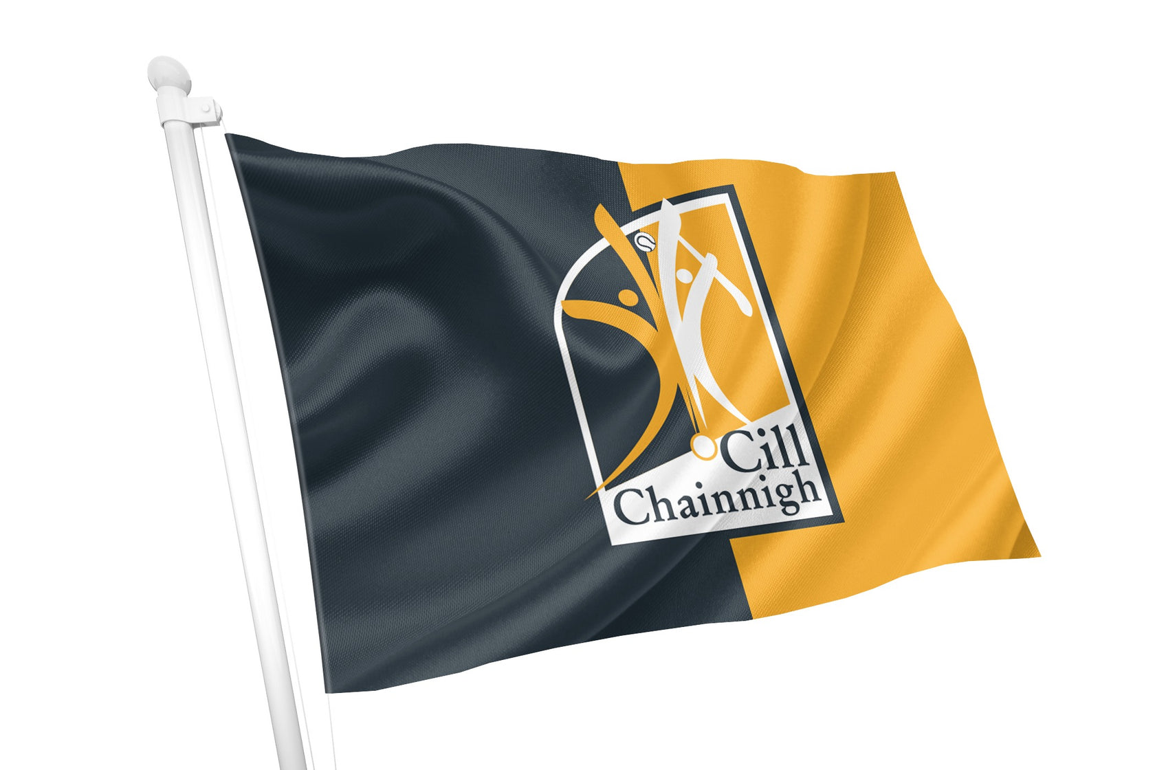 Kilkenny GAA Crested Supporters Flag – Black & Amber Crest Design ...