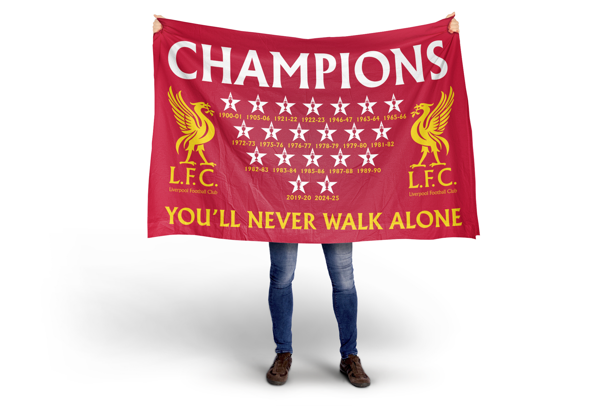 Liverpool FC Champions Star Flag – 20 League Titles Tribute | Premium ...