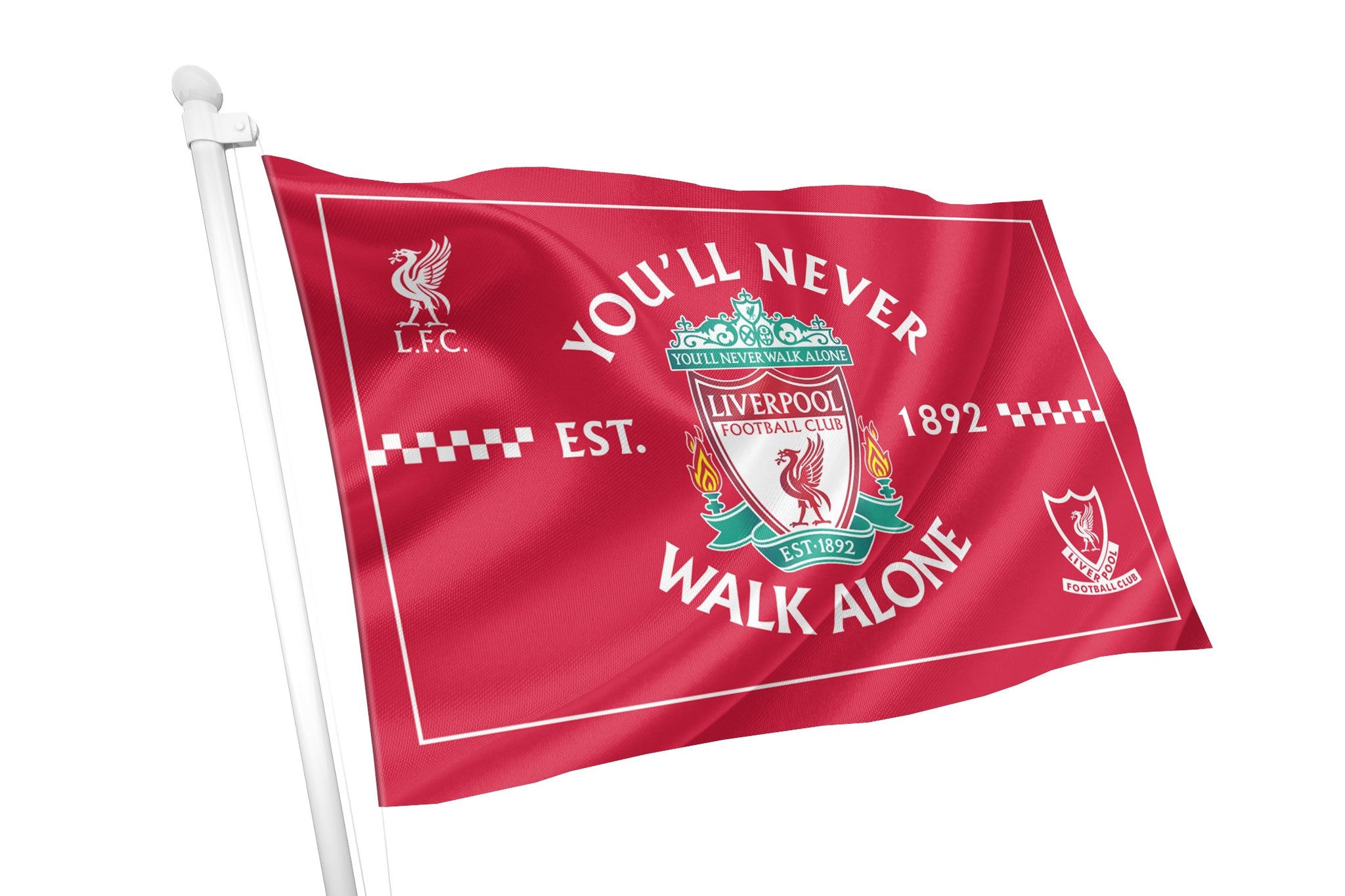 Liverpool FC Classic Crests Flag - High-Quality Knitted Polyester Flag ...