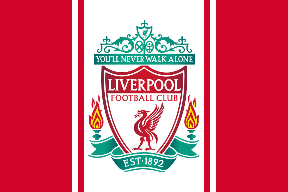 Liverpool FC Crest - Red & White Background - High-Quality Knitted ...