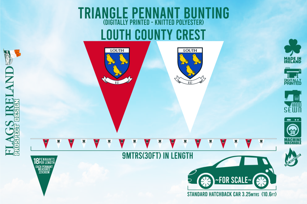 Louth County Crest Bunting – Flags Ireland Prospect Design