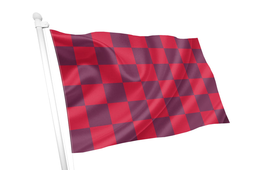 Maroon & Red Chequered Flag – Flags Ireland Prospect Design
