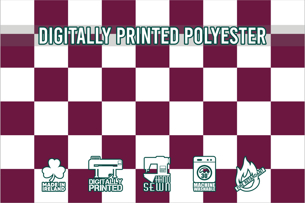 Maroon & White Chequered Flag – Flags Ireland Prospect Design