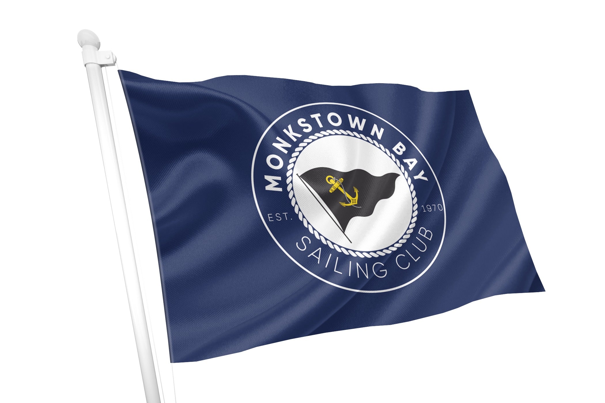 Monkstown Bay Sailing Club Crest Blue Flag | Made in Ireland | Shipped ...