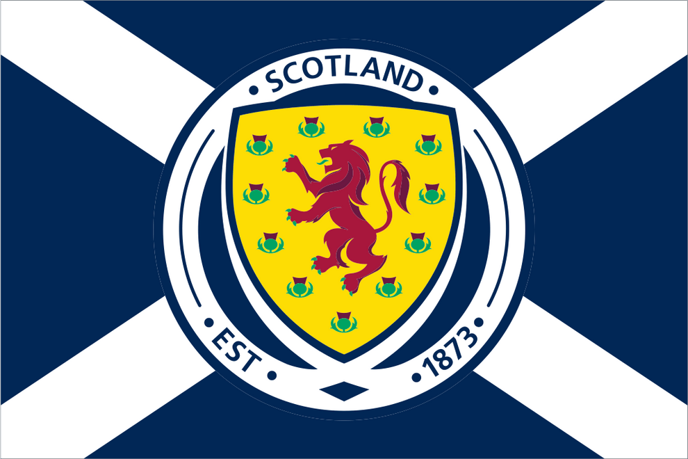 Scotland Football Crest on St. Andrew's Cross Flag: Digital Printing ...