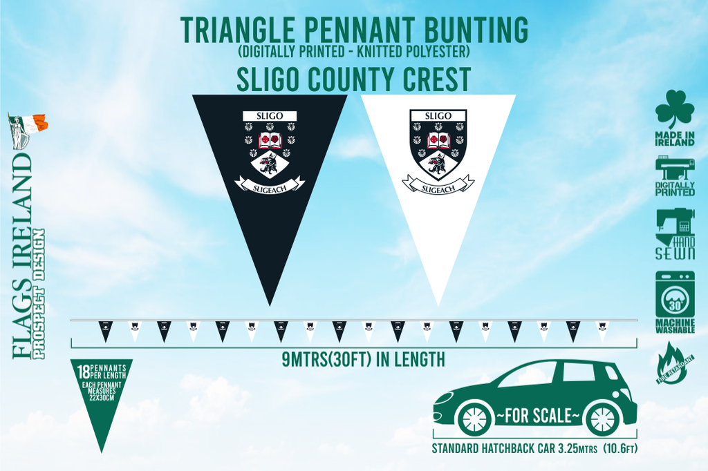 Sligo County Crest Bunting – Flags Ireland Prospect Design