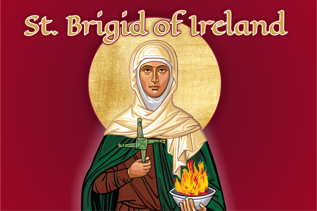 St Brigid of Ireland Flag | Patron Saint of Ireland Religious Flag ...