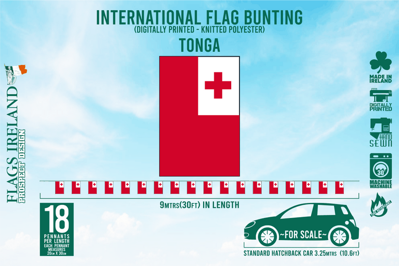 Tonga Flag Bunting – Flags Ireland Prospect Design