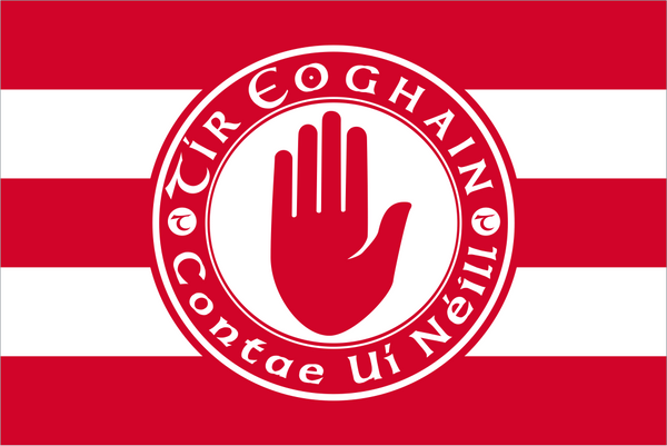 Tyrone GAA-Inspired Flag – Red & White Striped Crest | Irish-Made ...