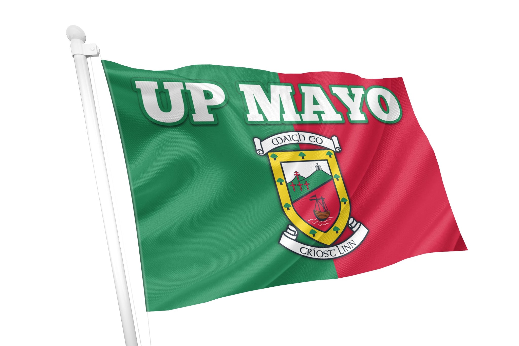 ''Up Mayo'' GAA Crest Flag – Flags Ireland Prospect Design